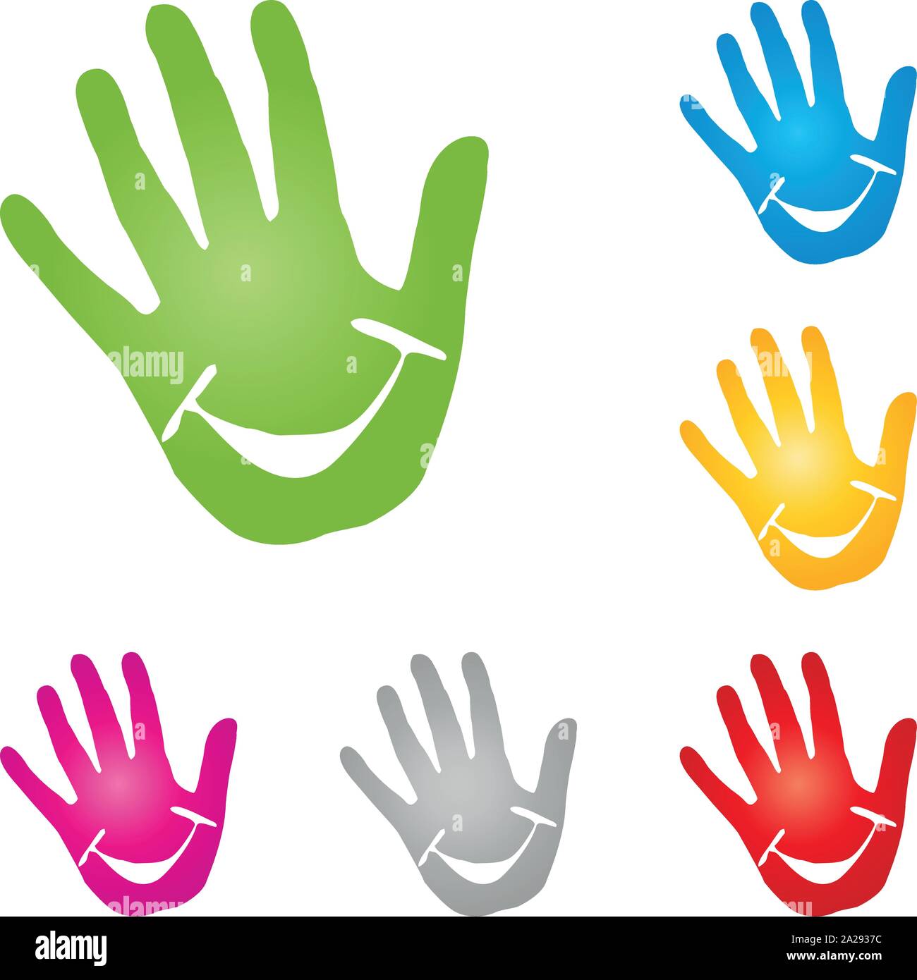 Hand With Smile, Hand, Smile, Kids Logo Stock Vector Image & Art - Alamy