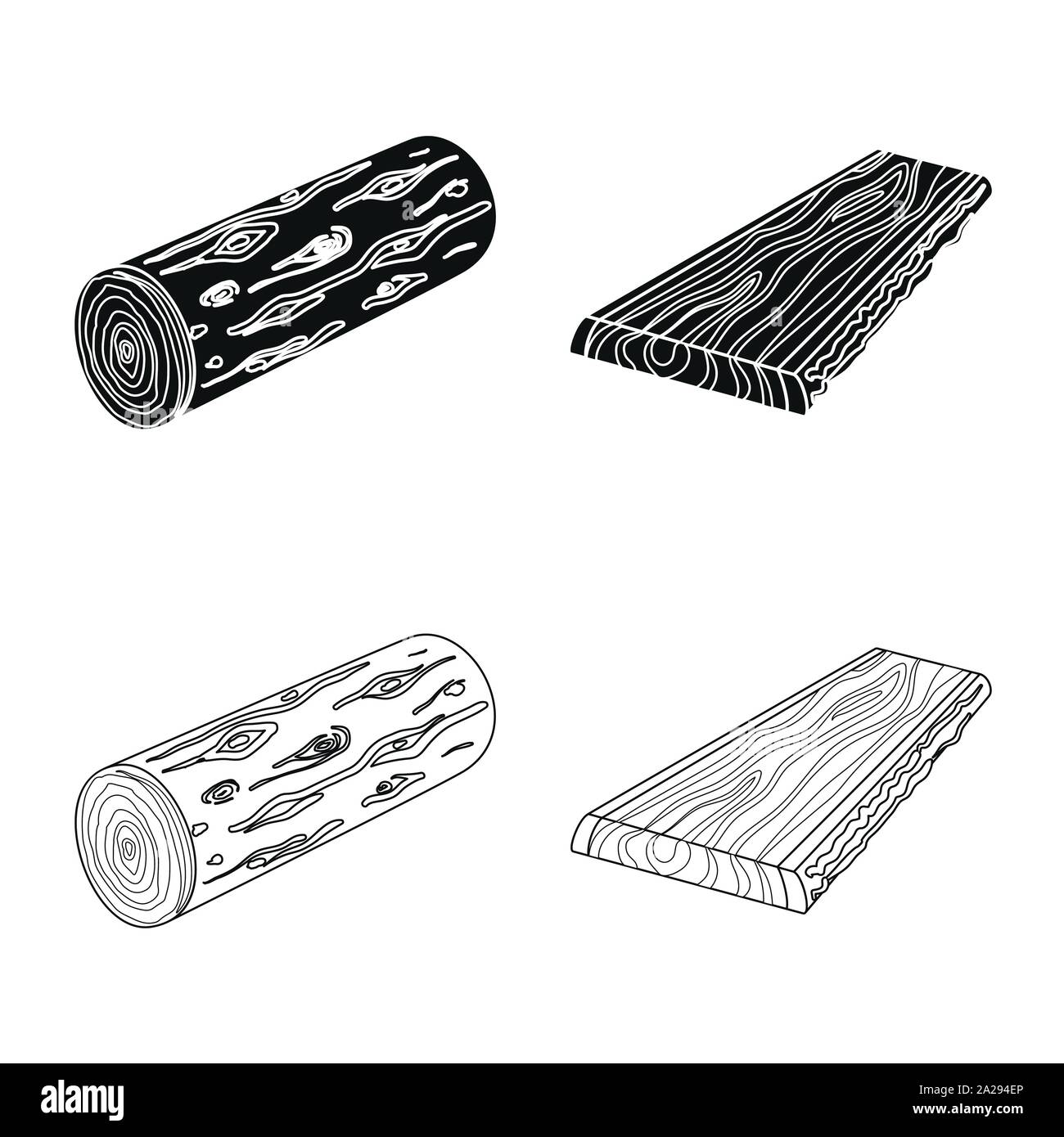 Isolated Object Of Tree And Raw Icon Collection Of Tree And