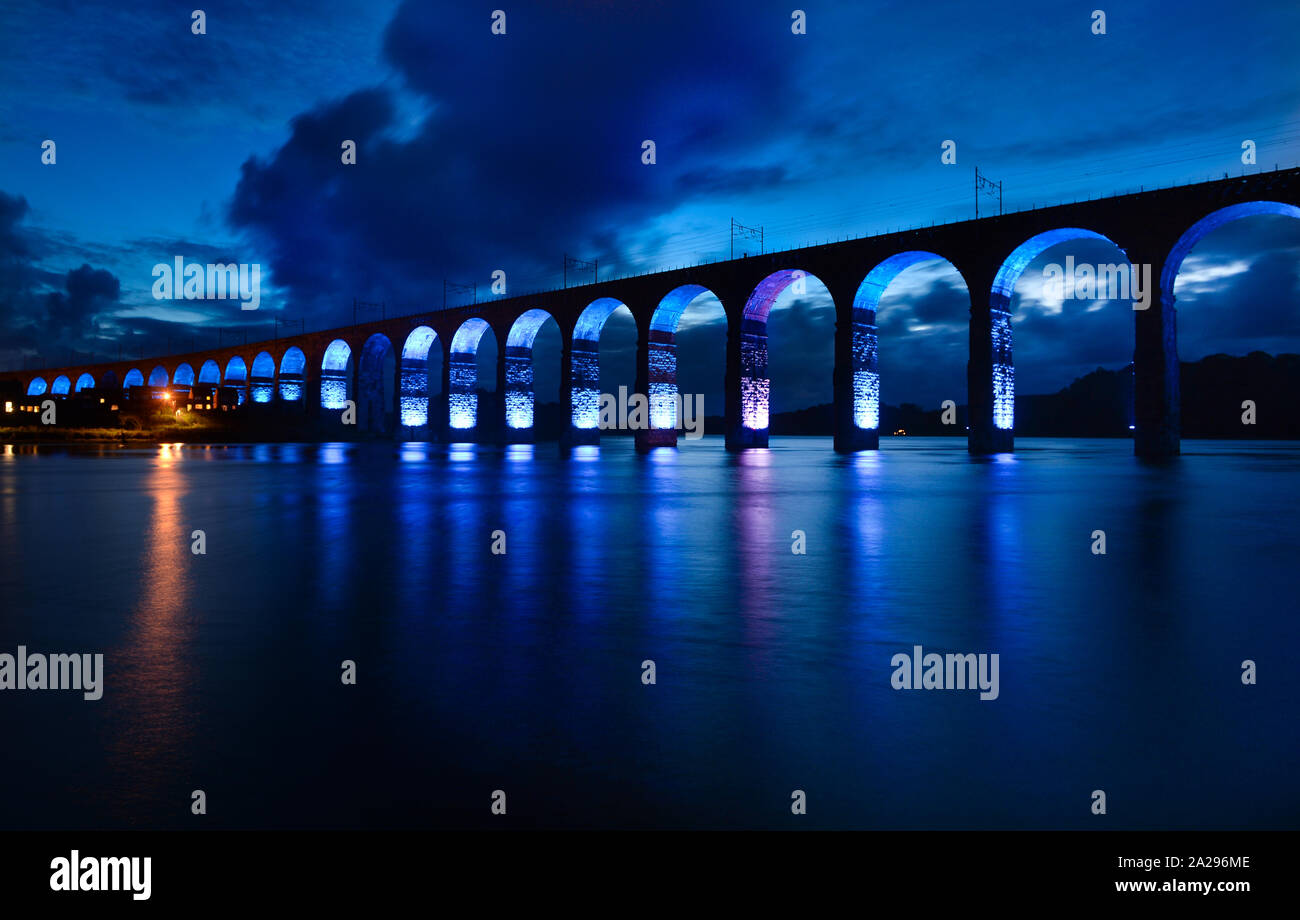 The Royal Border Bridge, opened in 1850 by Queen Victoria, carries the ...
