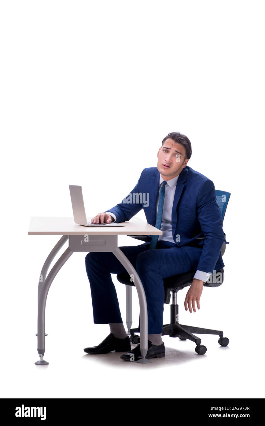 The employee working isolated on white background Stock Photo - Alamy