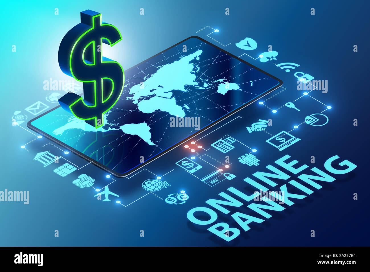 Online banking payment concept - 3d rendering Stock Photo - Alamy