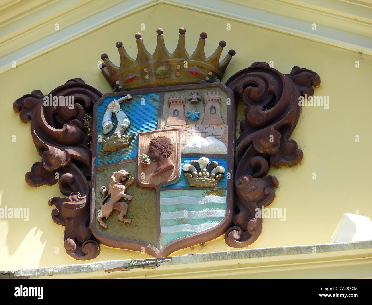 family coat of arms, Apponyi Castle, Hőgyész, Hungary, Magyarorszag ...