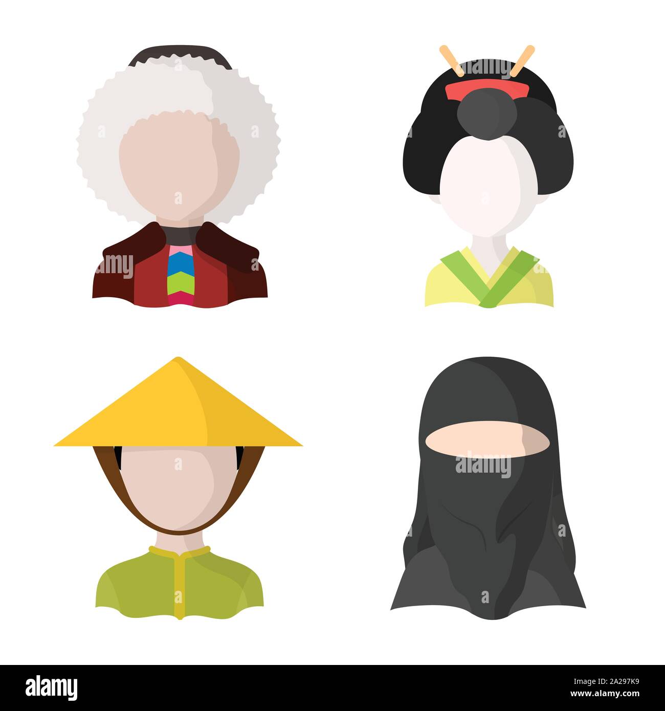 Vector design of nation and race logo. Set of nation and user vector ...