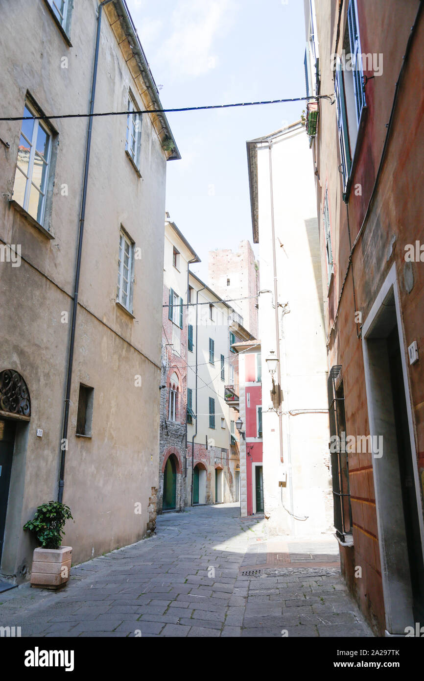 Albenga, Italian roman city of the Ligurian riviera, in summer days ...