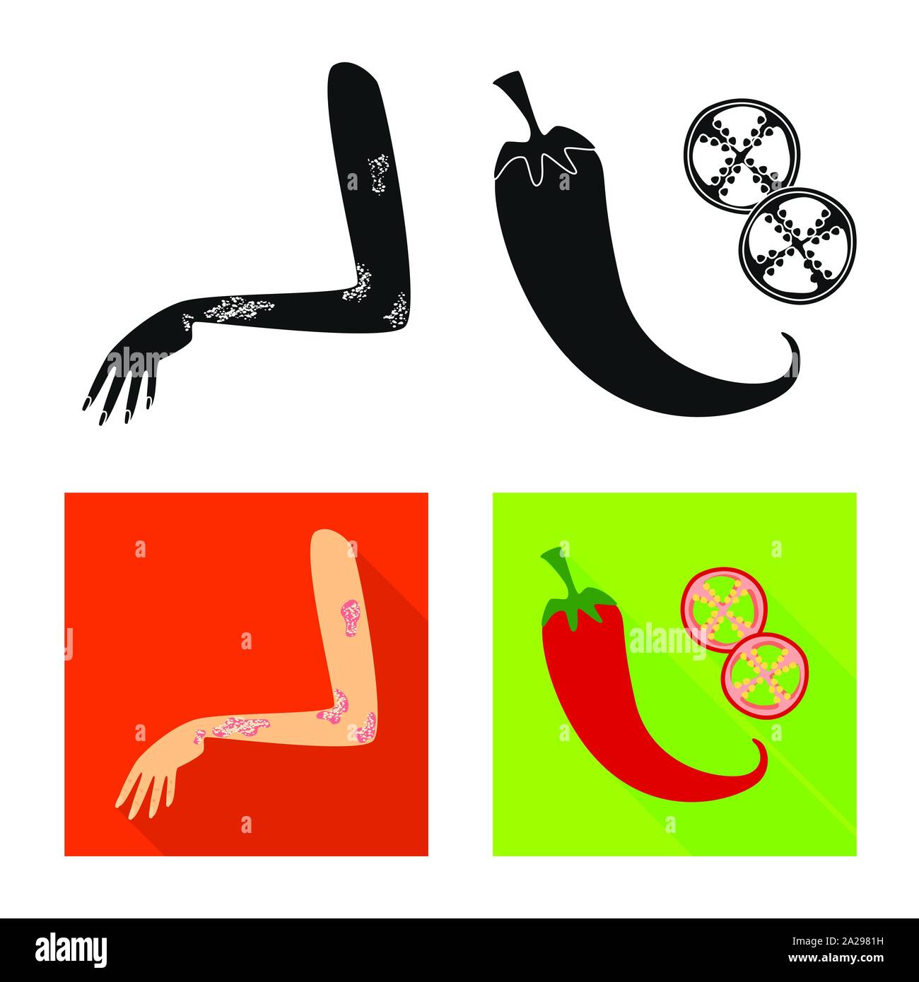 Vector illustration of medical and pain symbol. Set of medical and ...