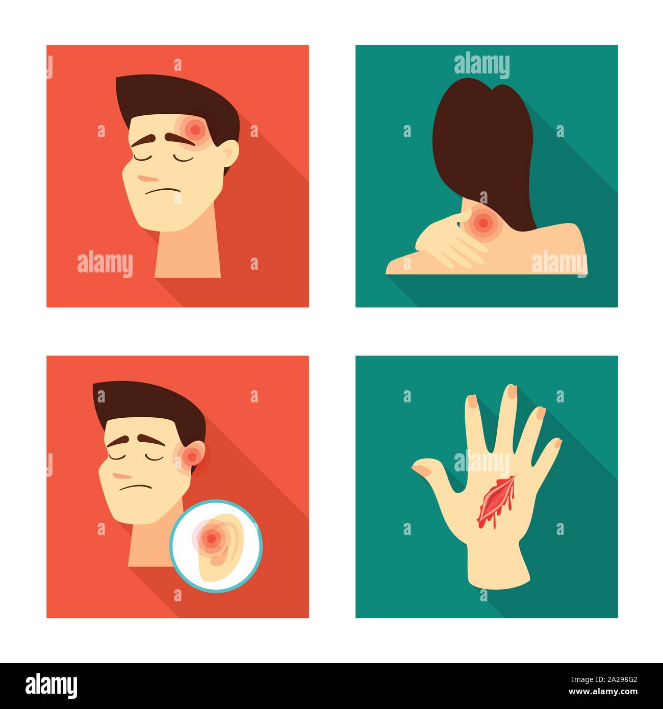 Vector design of damage and wound logo. Collection of damage and ...