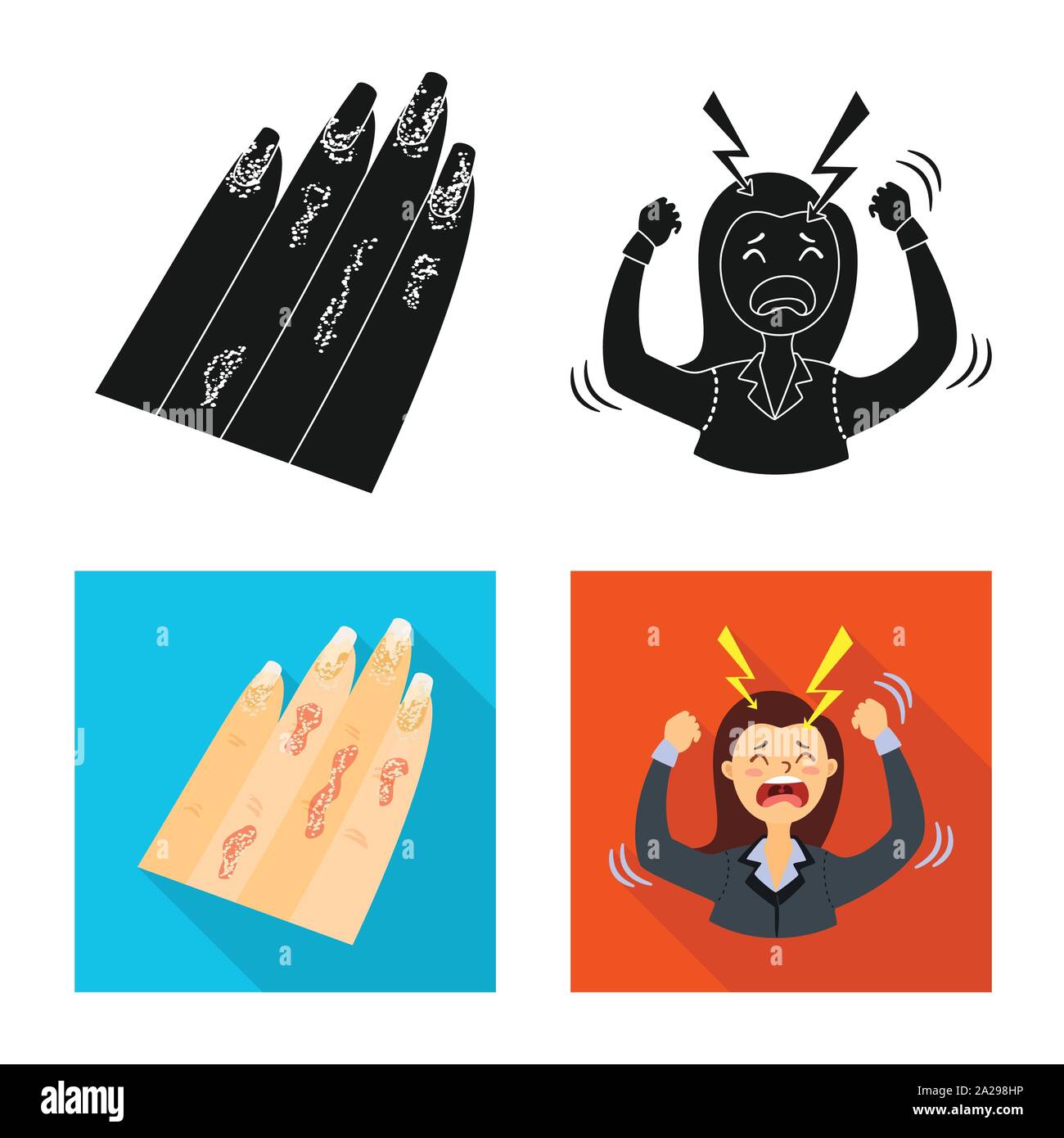 Vector design of medical and pain icon. Set of medical and disease ...