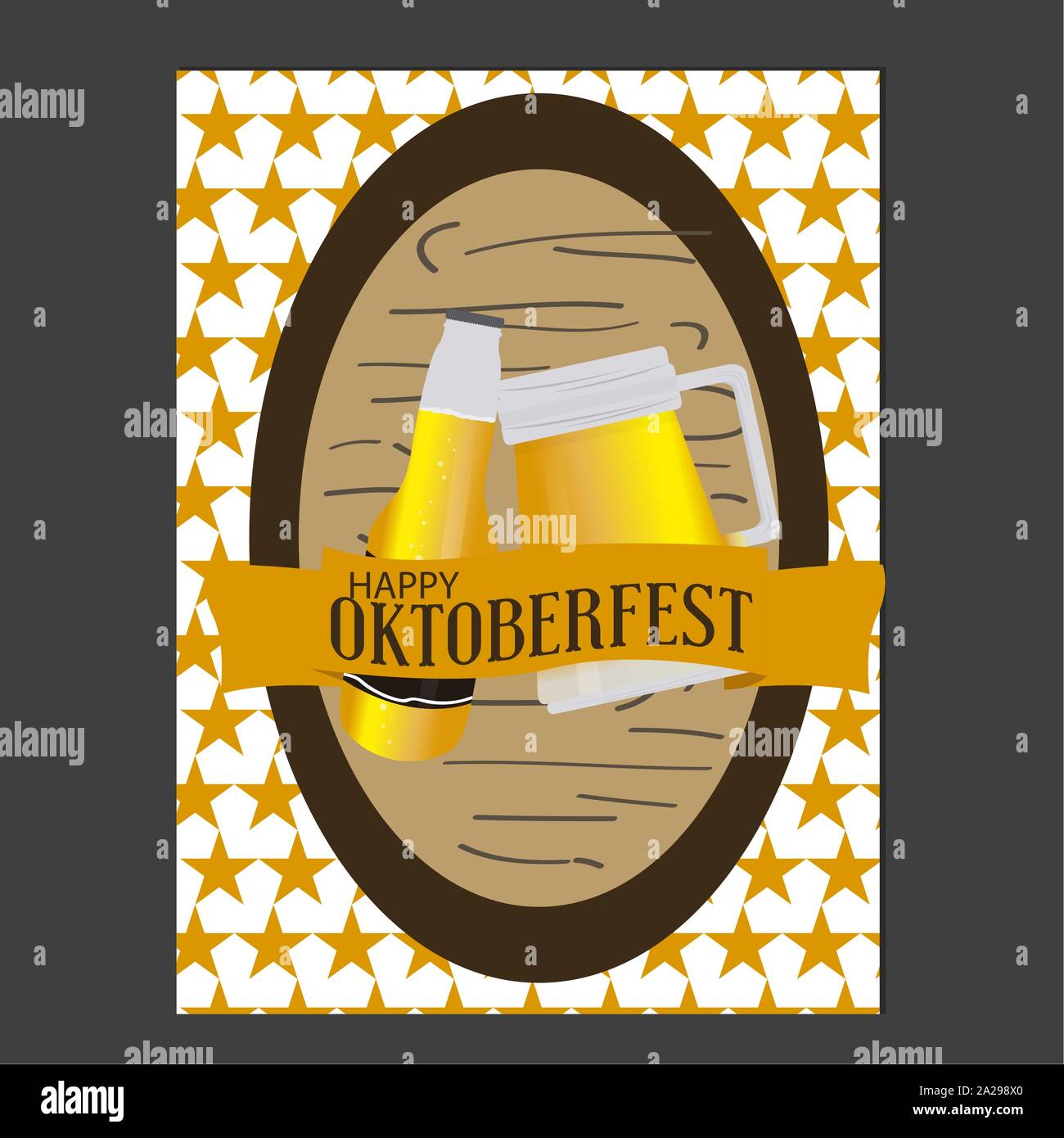 Oktoberfest poster with a glass and bottle mug - Vector Stock Vector ...