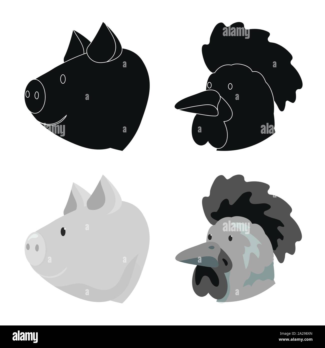 Vector illustration of agriculture and breeding sign. Collection of ...