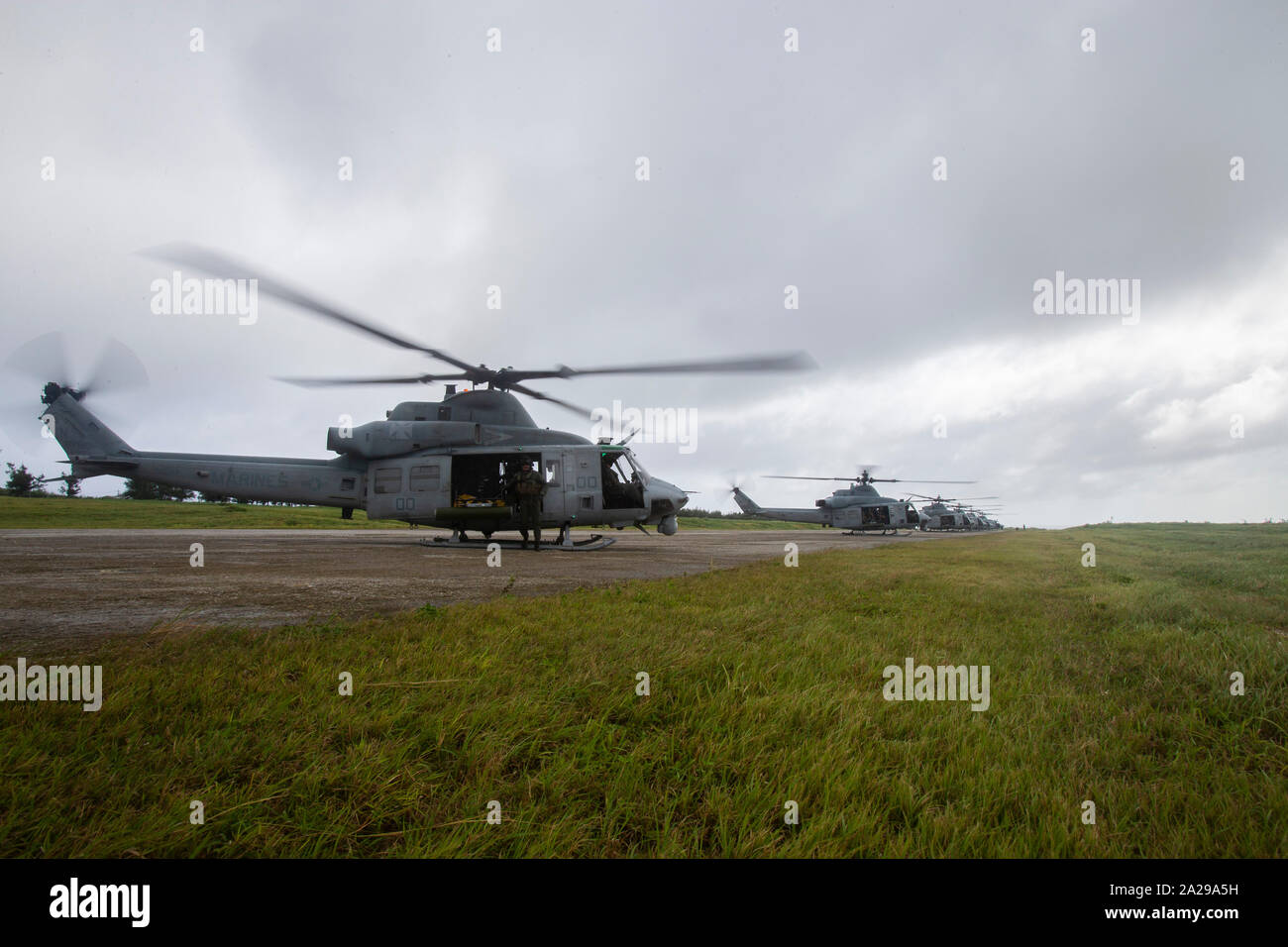 Six AH-1Z Cobras and six UH-1Y helicopters with Marine Light Attack ...