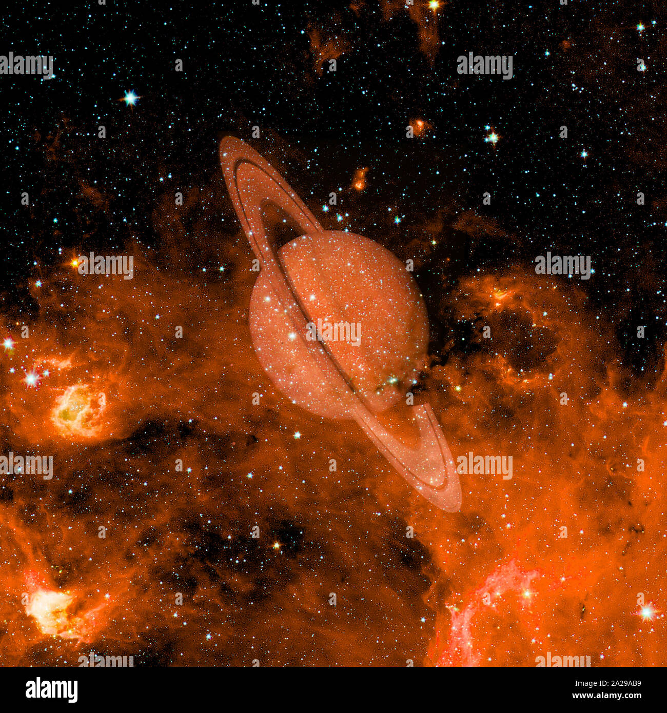 Saturn - planet of the Solar system. Science wallpaper. Elements of ...