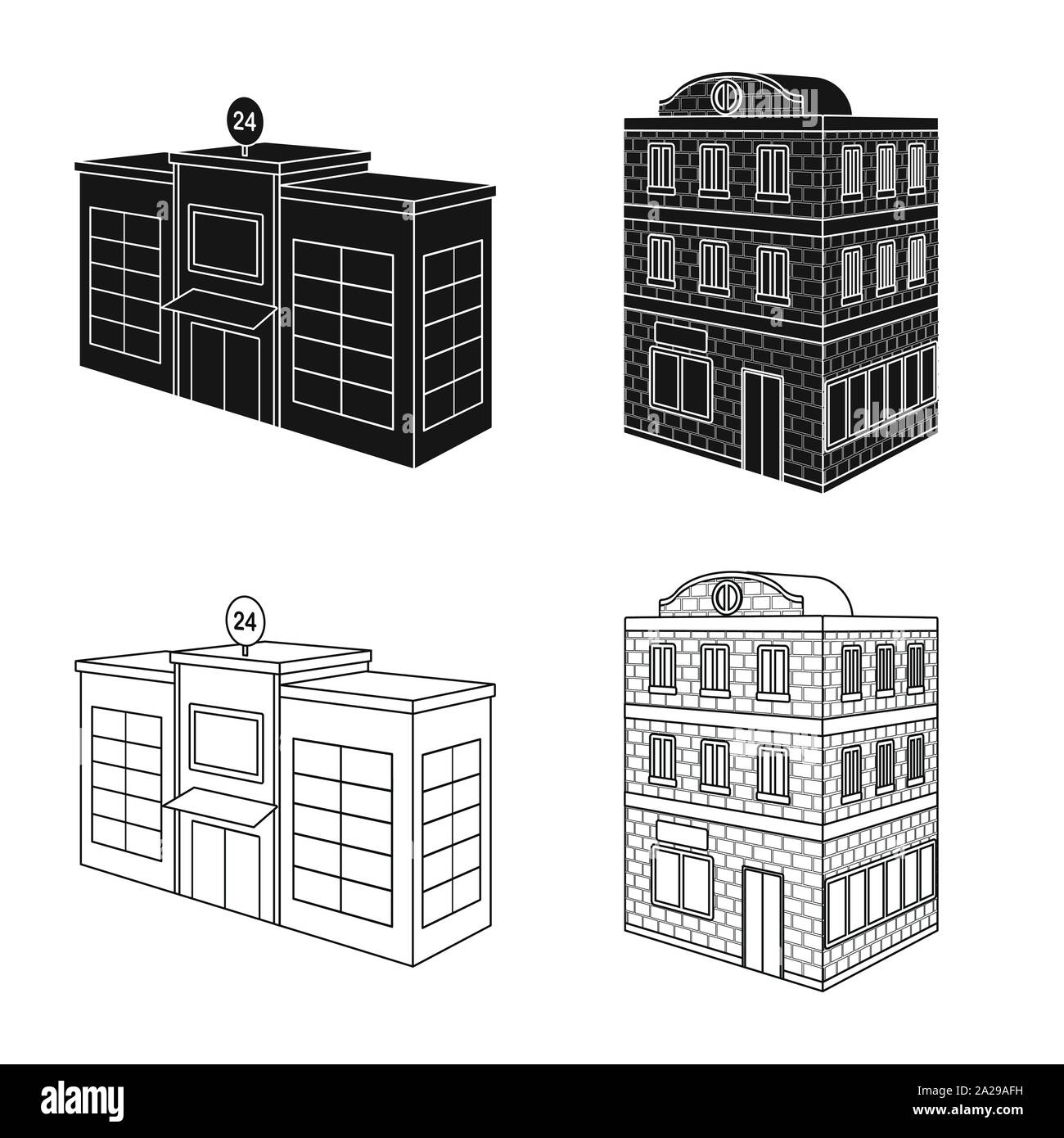 Vector design of construction and building symbol. Collection of ...
