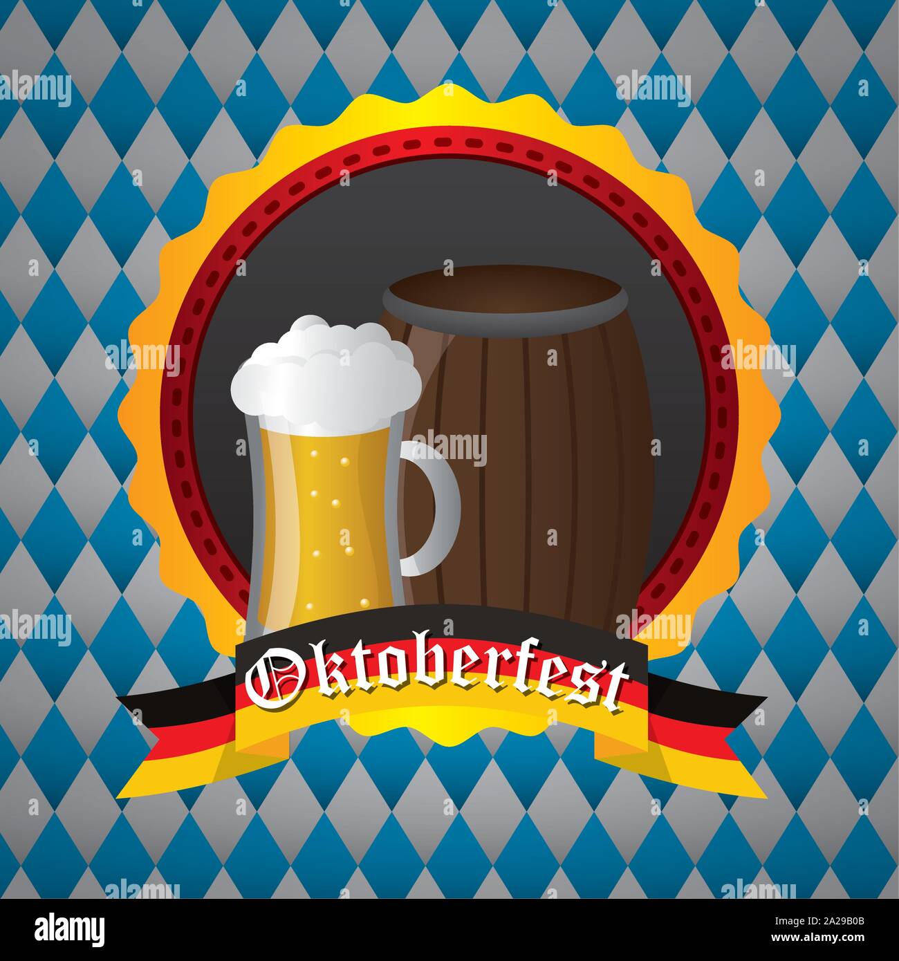 Oktoberfest celebration illustration, beer festival design Stock Vector ...