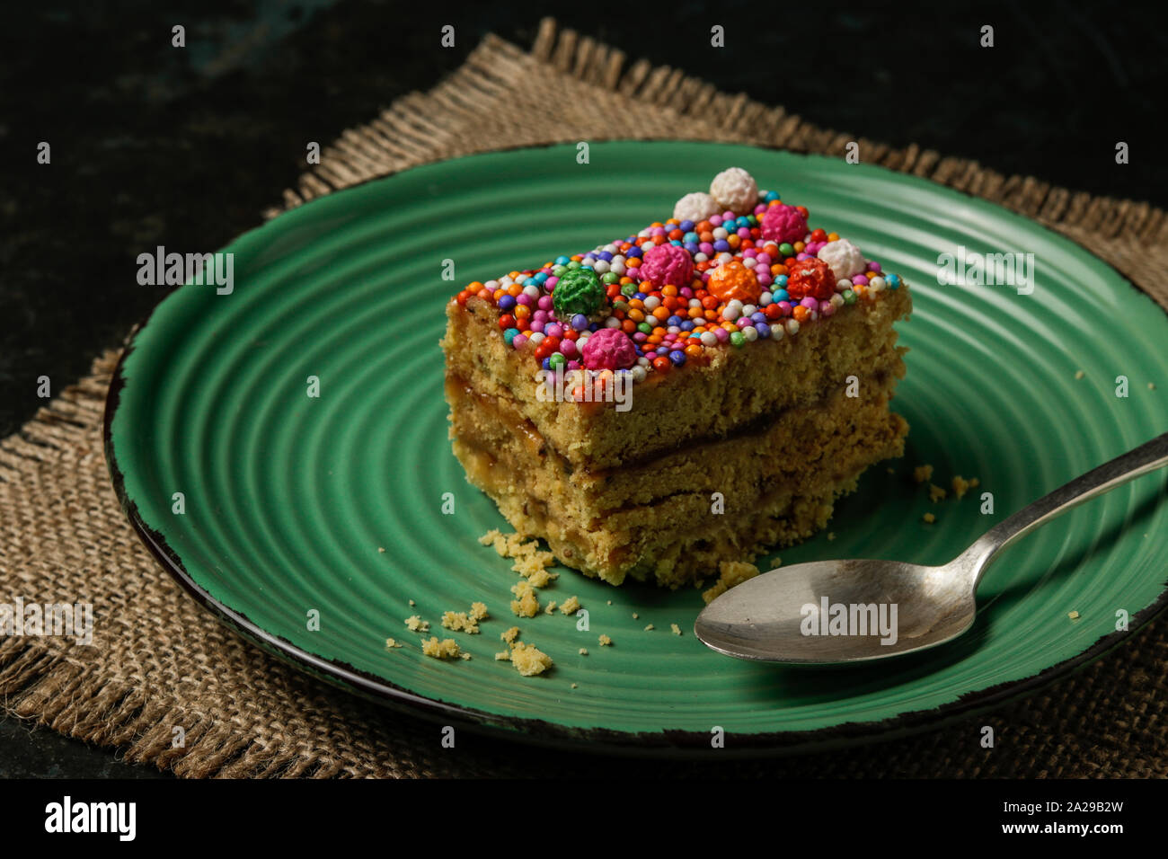 Peruvian classic dessert, turron de Doña pepa with honey and candies ...