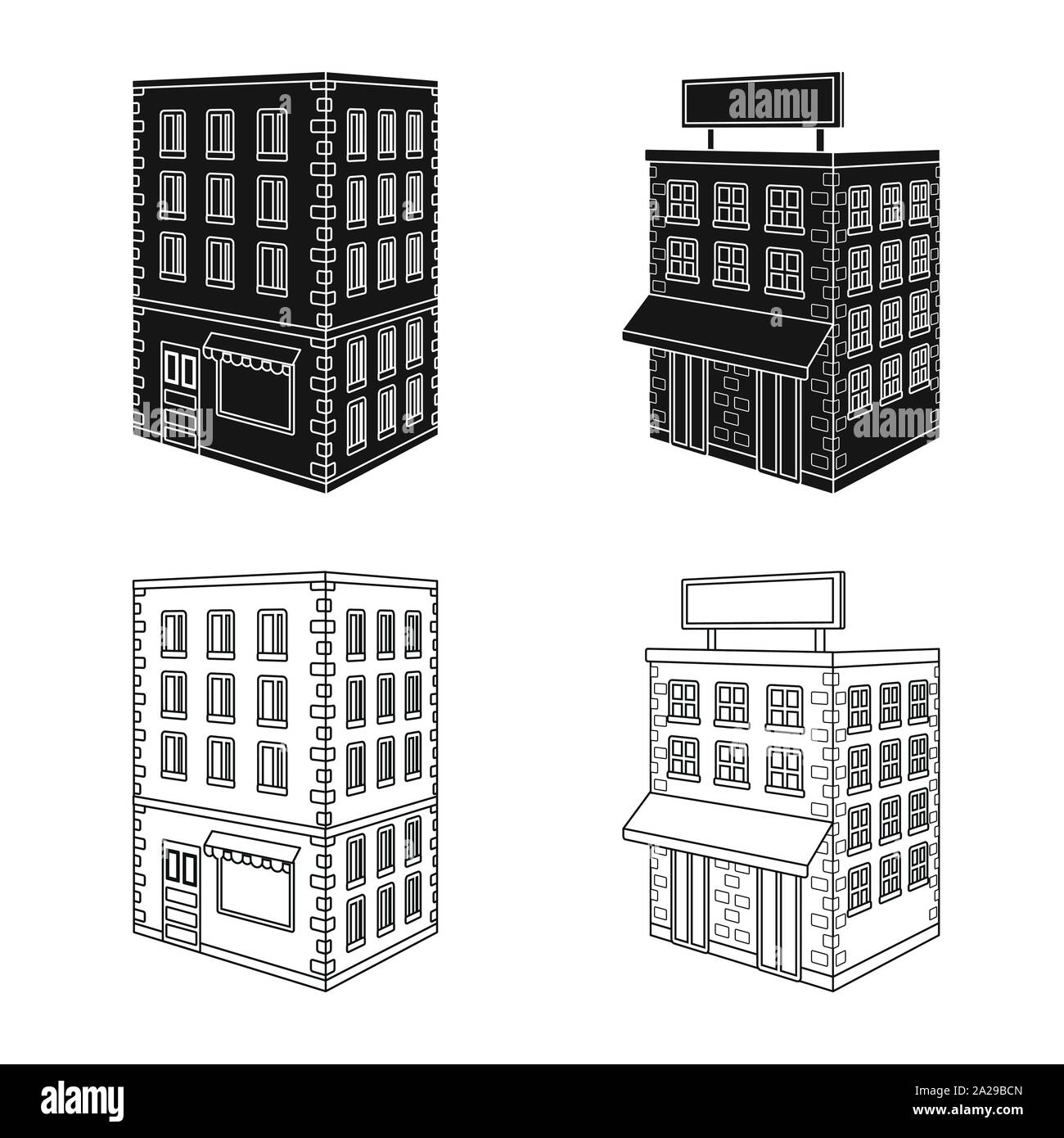 Vector design of construction and building symbol. Collection of ...