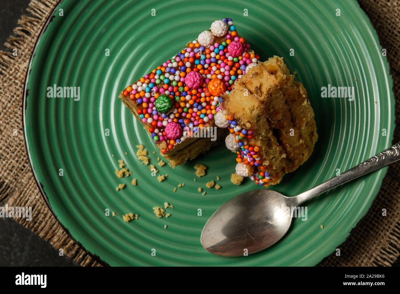 Peruvian classic dessert, turron de Doña pepa with honey and candies ...