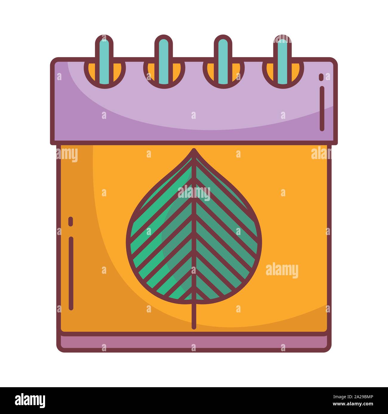 calendar leaf hello autumn design icon vector illustration Stock Vector ...
