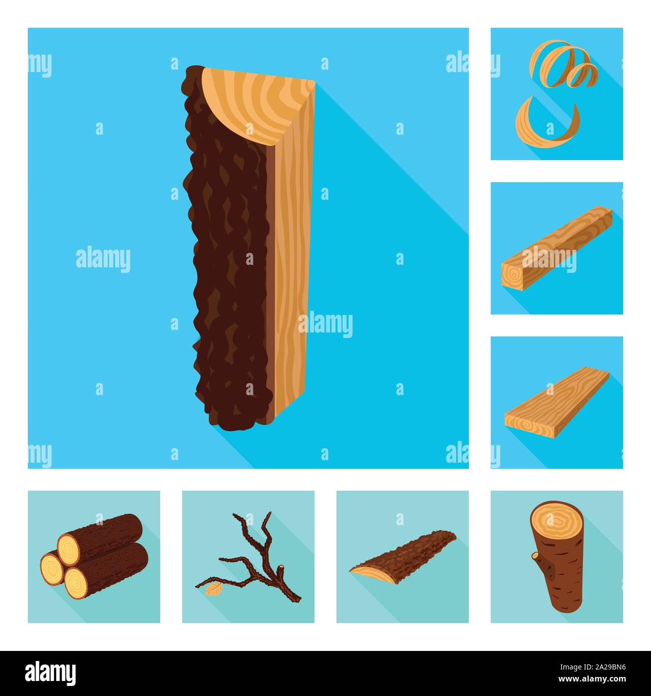 Isolated object of material and nature symbol. Set of material and raw ...