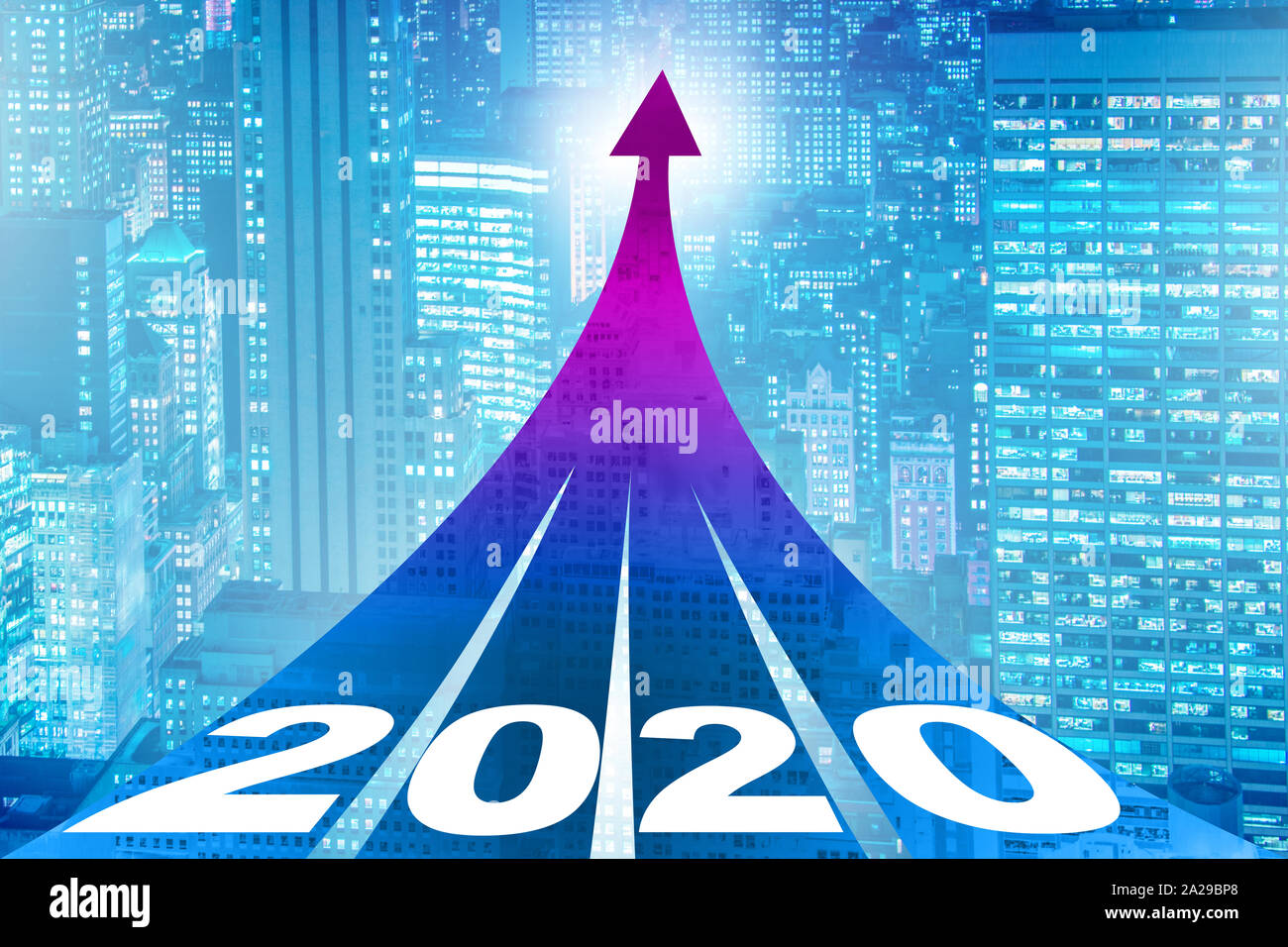 The year 2020 concept with arrows going up Stock Photo - Alamy