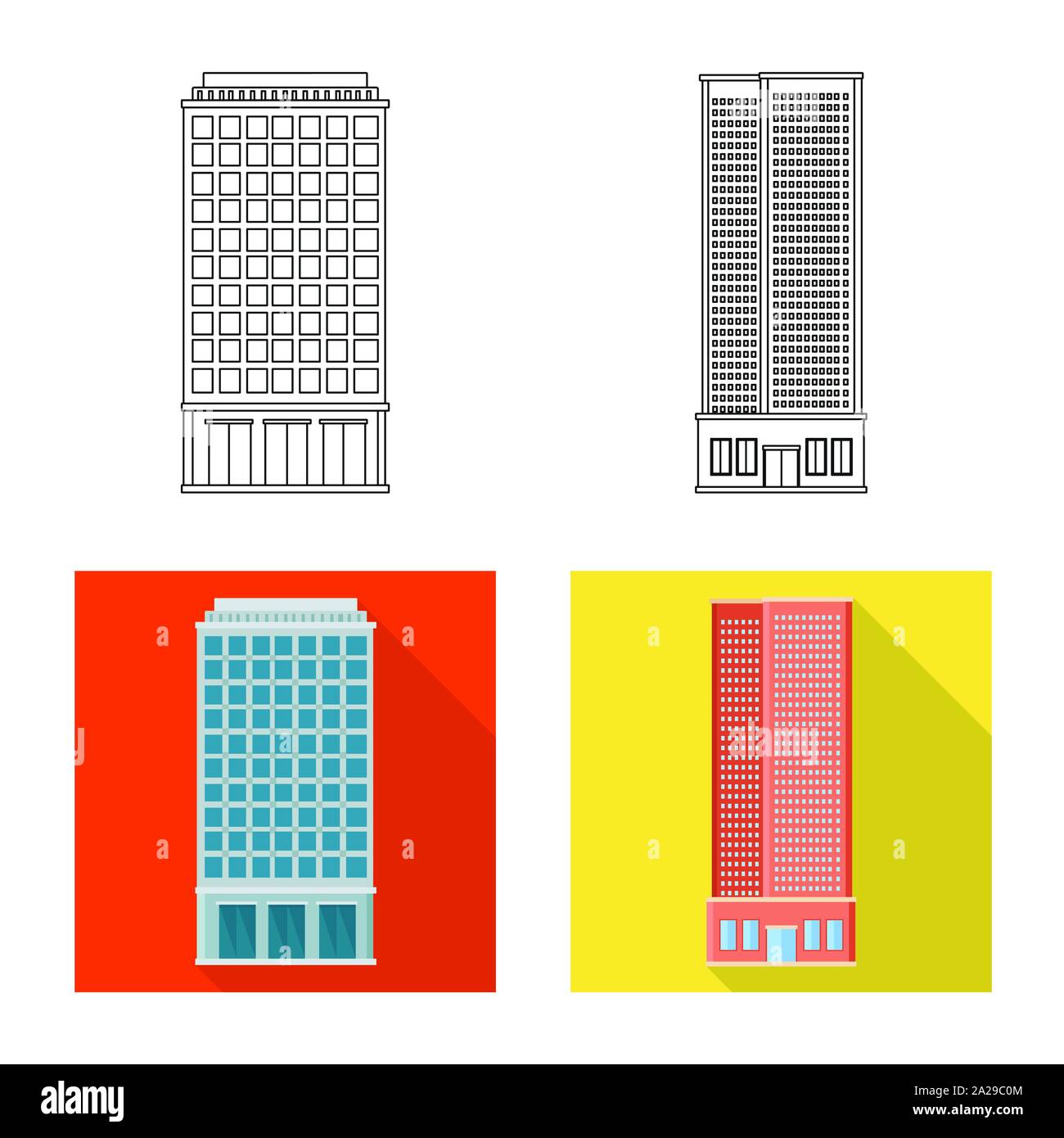 Vector illustration of municipal and center symbol. Collection of ...