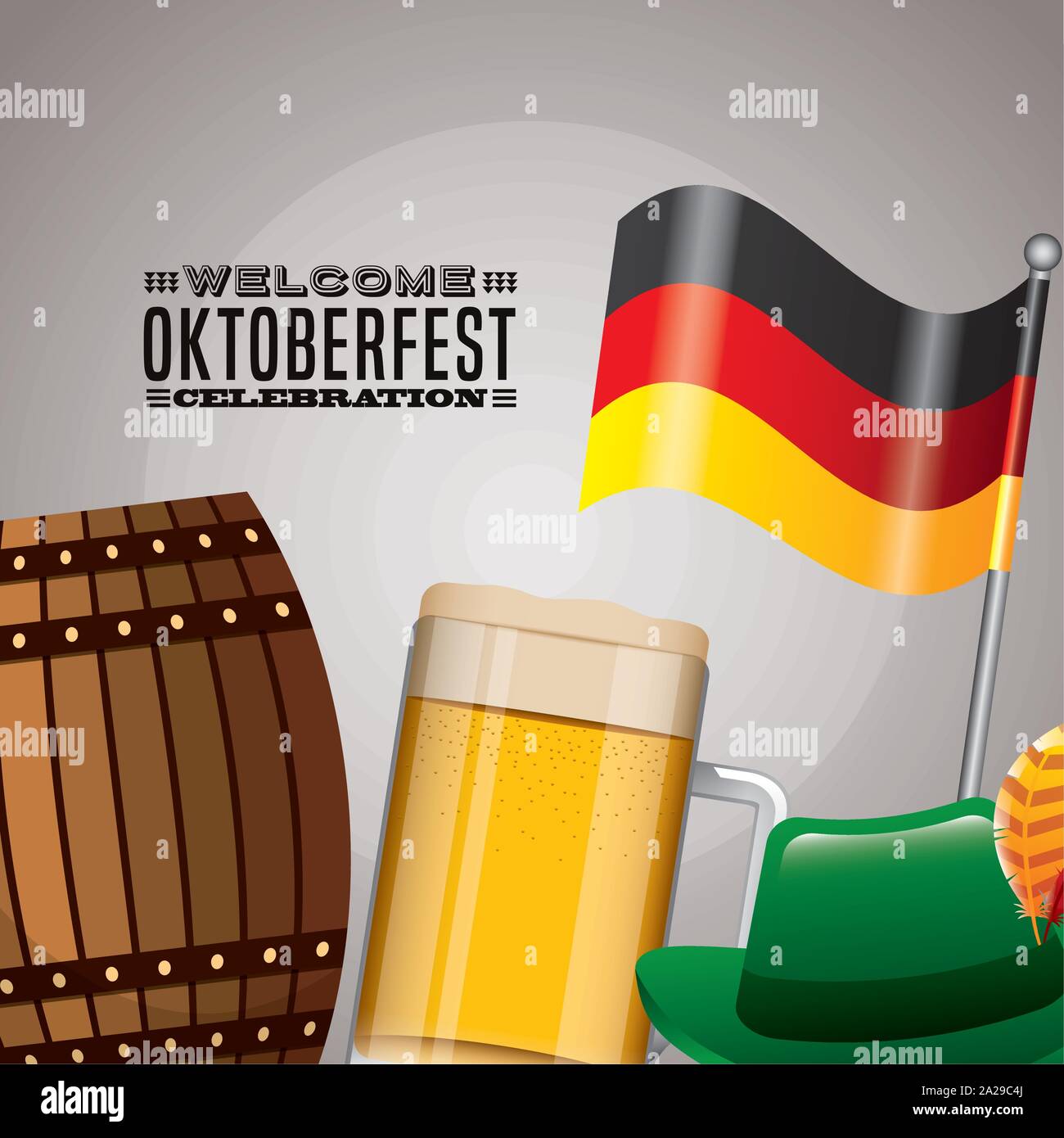 Oktoberfest celebration illustration, beer festival design Stock Vector ...