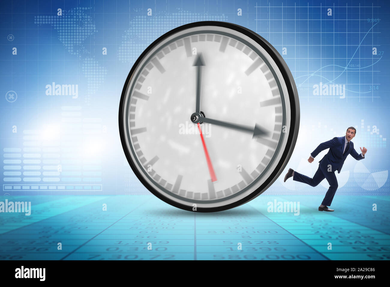 The businessman employee in time management concept Stock Photo - Alamy