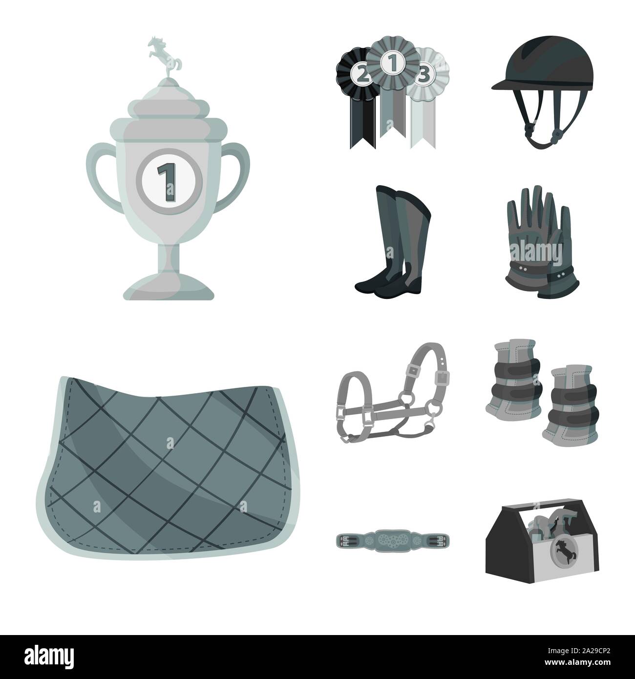 Isolated object of race and horse logo. Set of race and racing stock ...