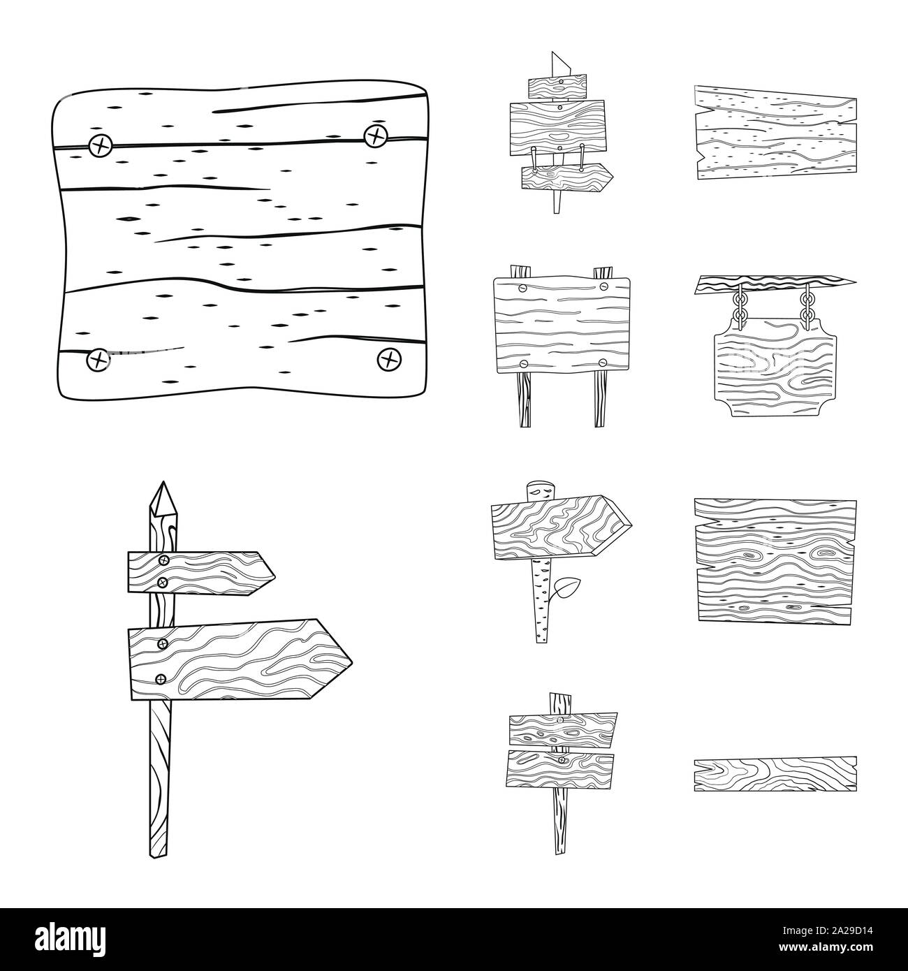 Vector design of hardwood and material symbol. Set of hardwood and wood ...