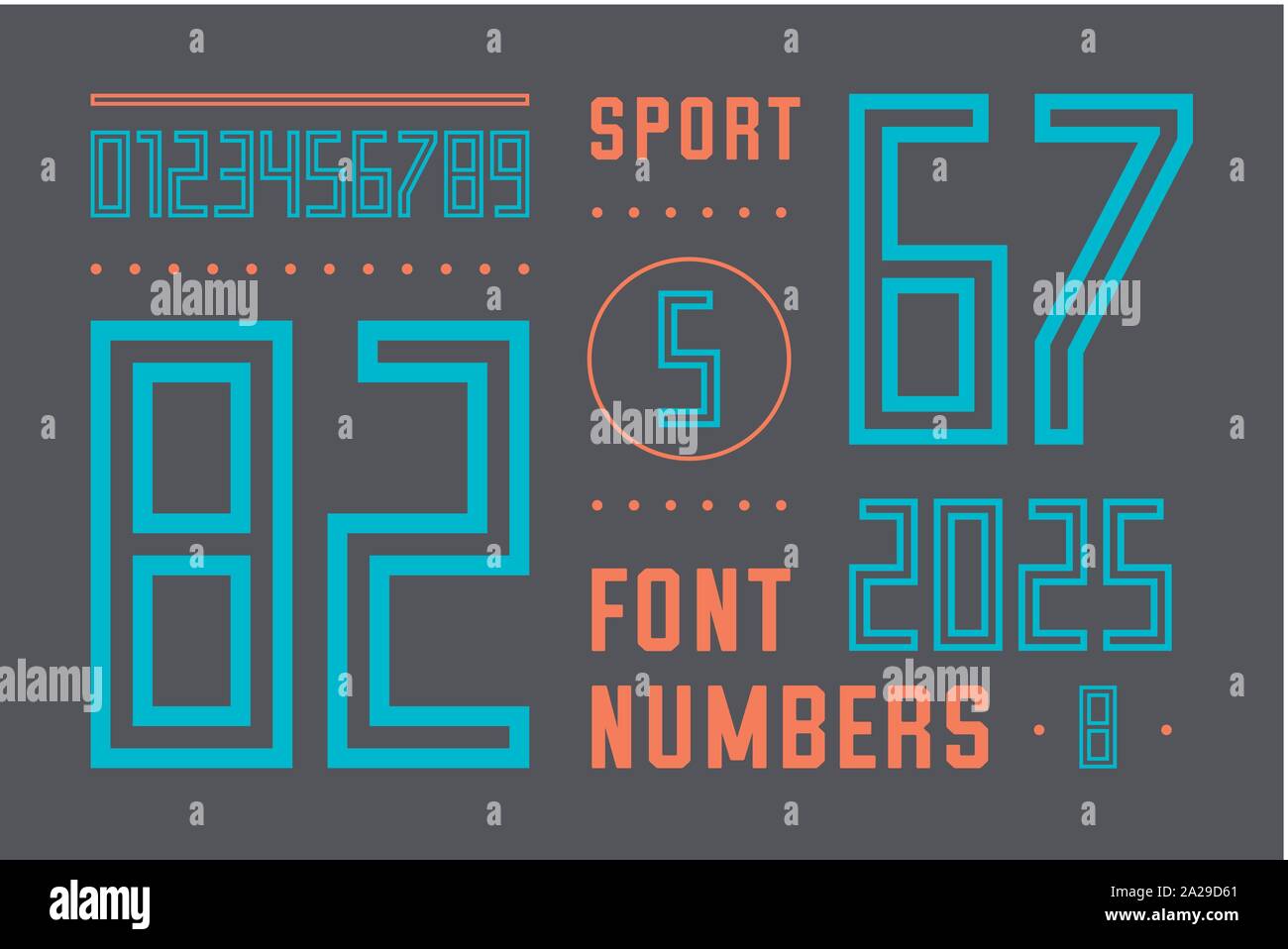 Numbers font. Sport font with numbers and numeric Stock Vector Image ...
