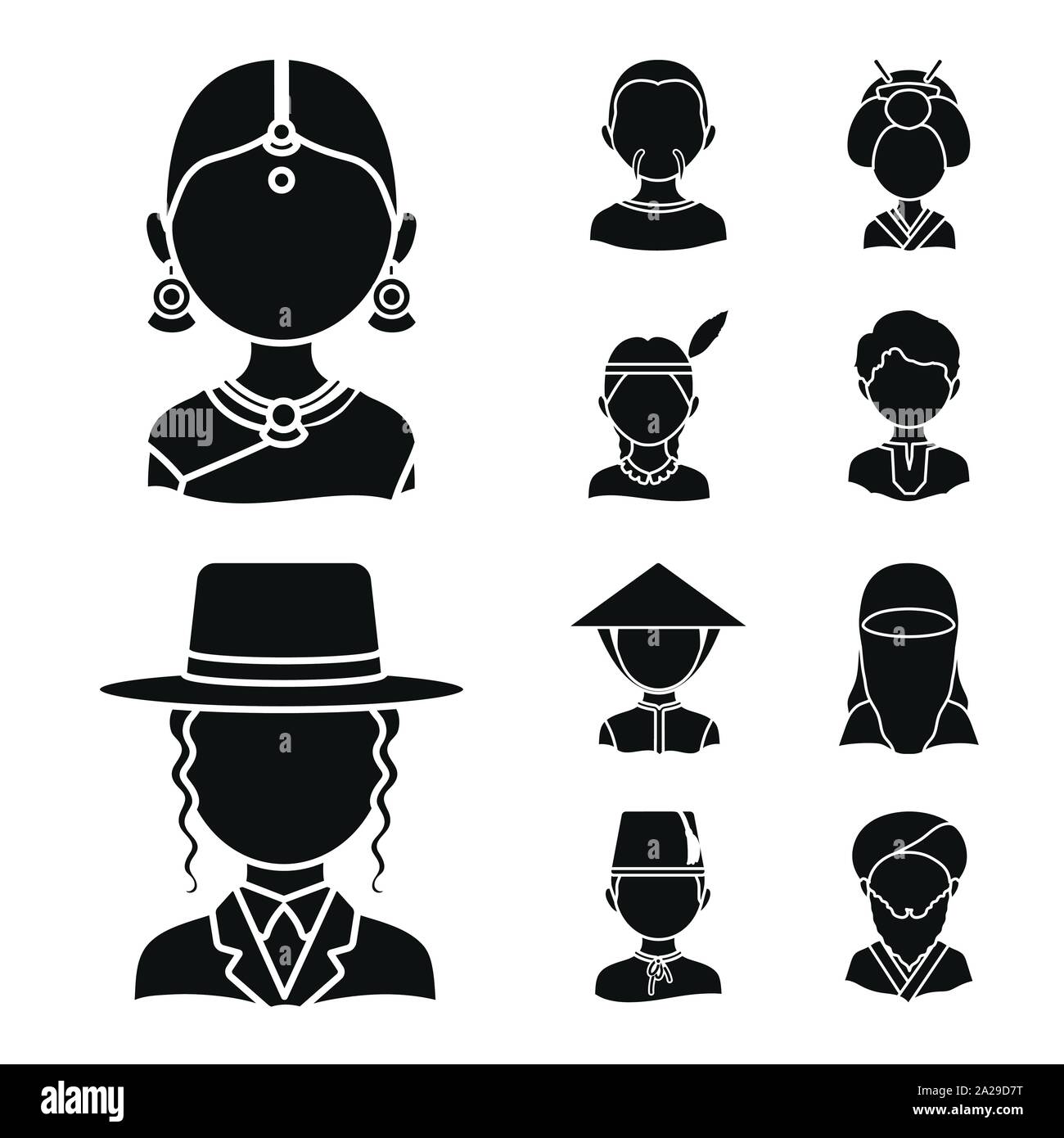 Vector design of person and culture symbol. Set of person and race ...