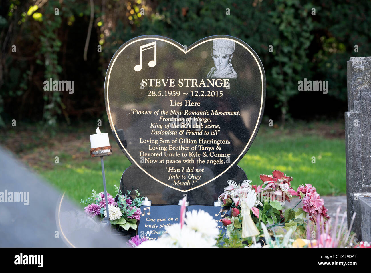 The grave of the late Visage singer Steve Strange at the Jubilee ...