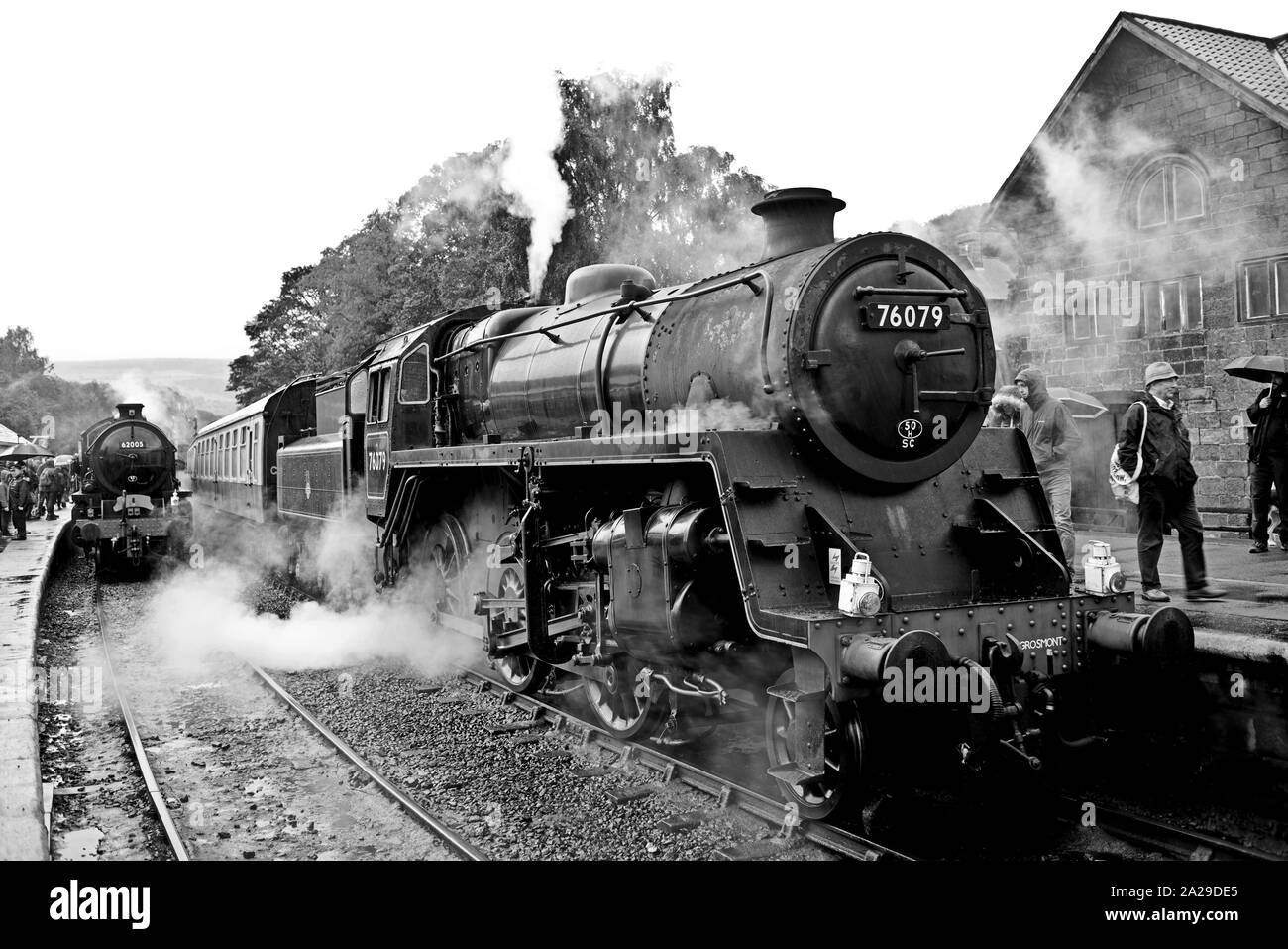 Standard Class steam engine No 76079 at Grosmont, North Yorkshire Moors ...