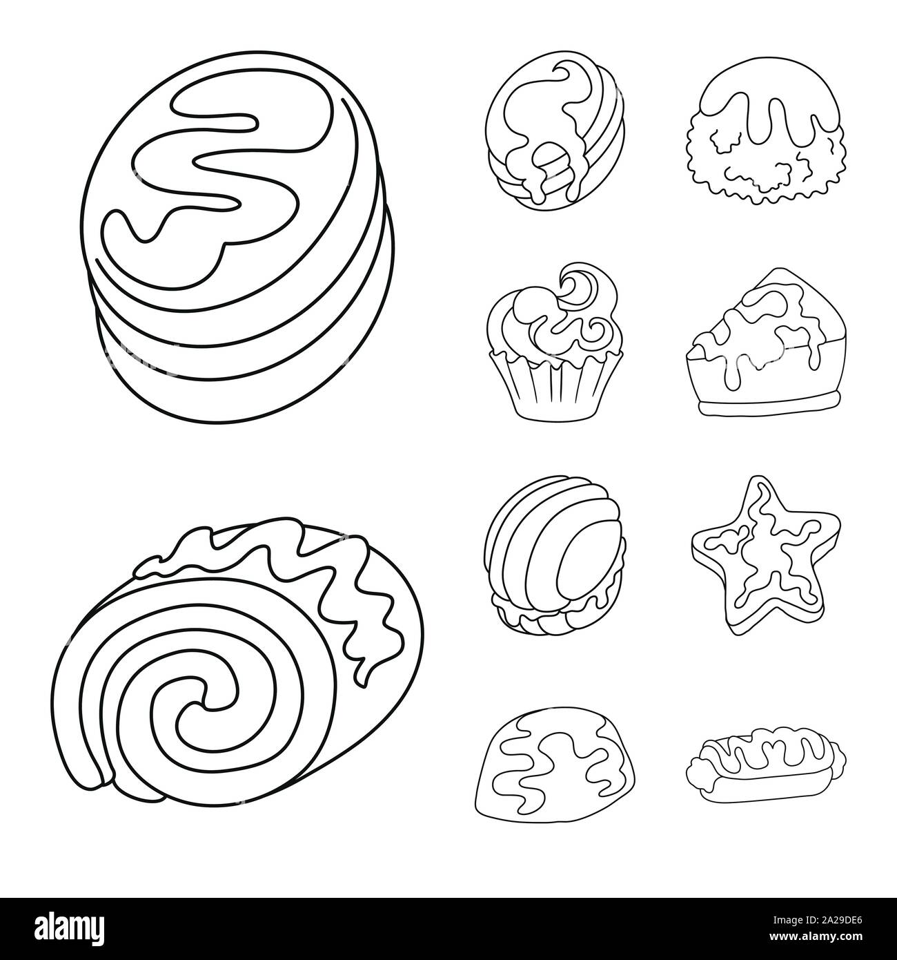 Vector design of sweet and product logo. Collection of sweet and ...