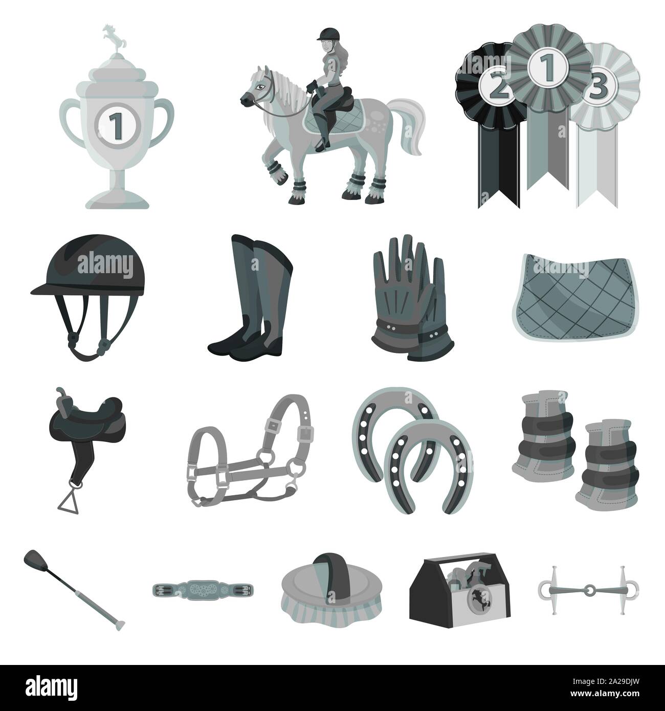 Isolated object of race and horse icon. Collection of race and racing ...