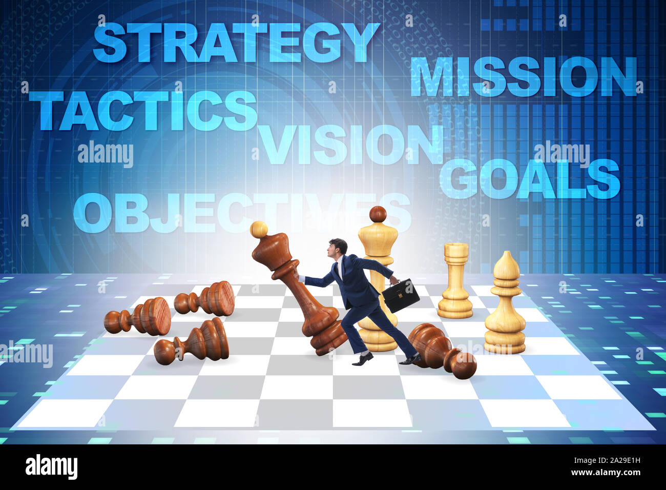 The strategy and tactics concept with businessman Stock Photo - Alamy