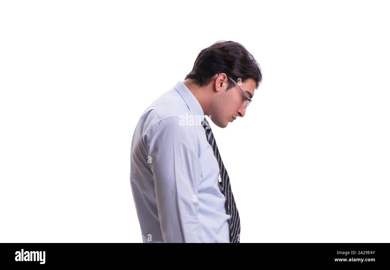 The businessman isolated on the white background Stock Photo - Alamy