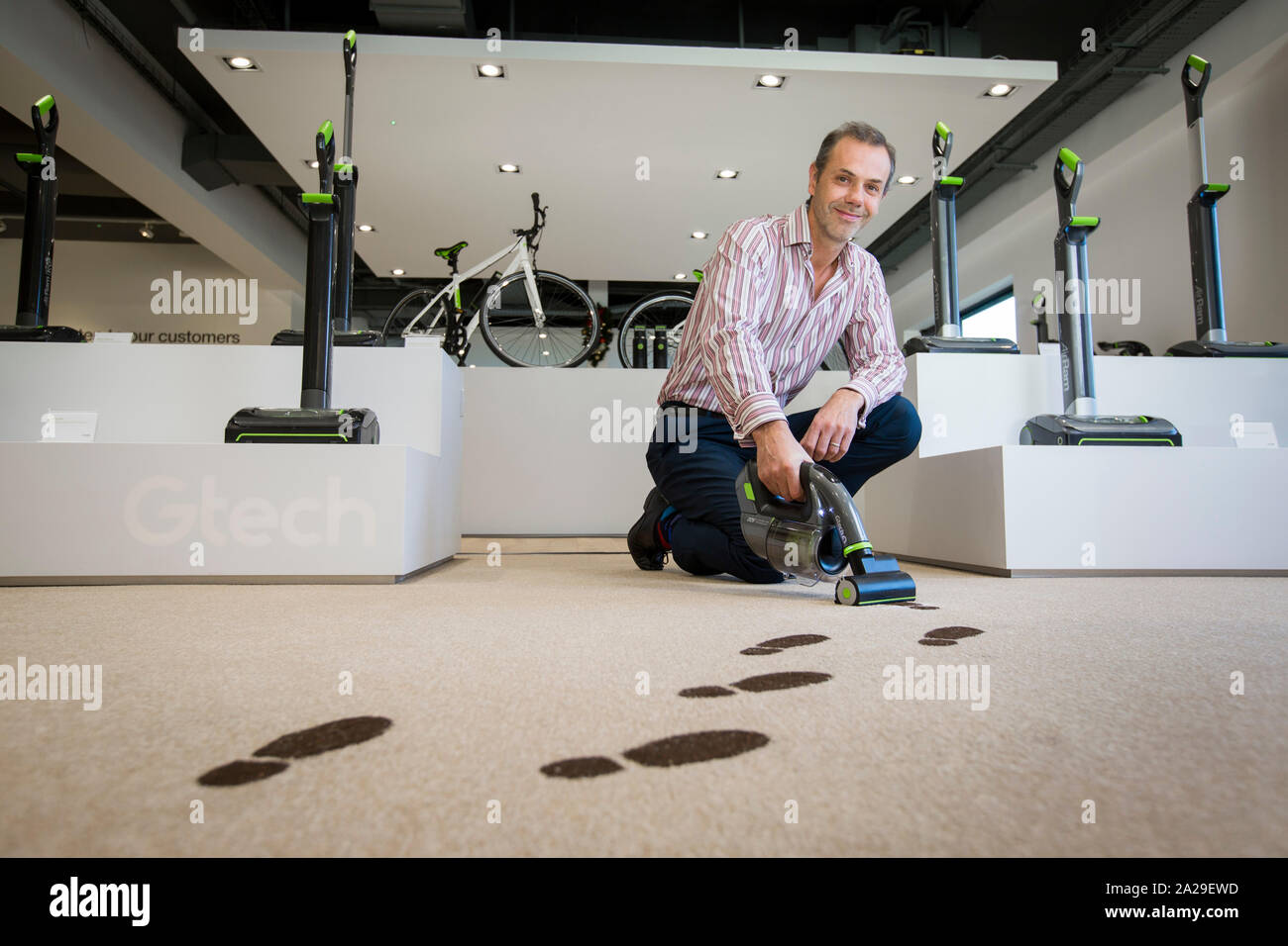 Nick Grey, founder of GTech, at the company's headquarters in Worcester ...