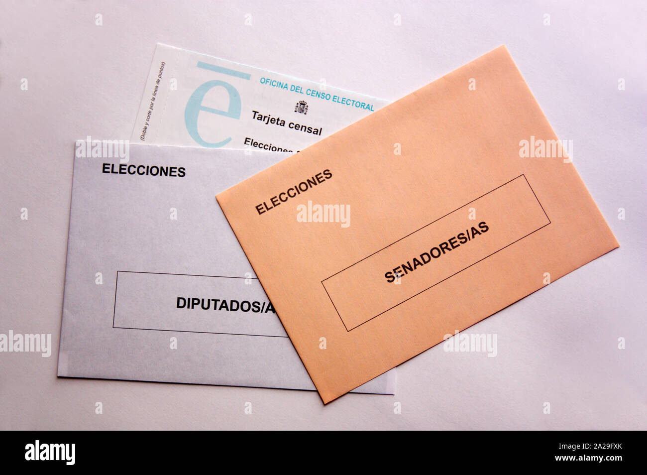 Electoral envelopes to vote in the general elections of Spain in which ...