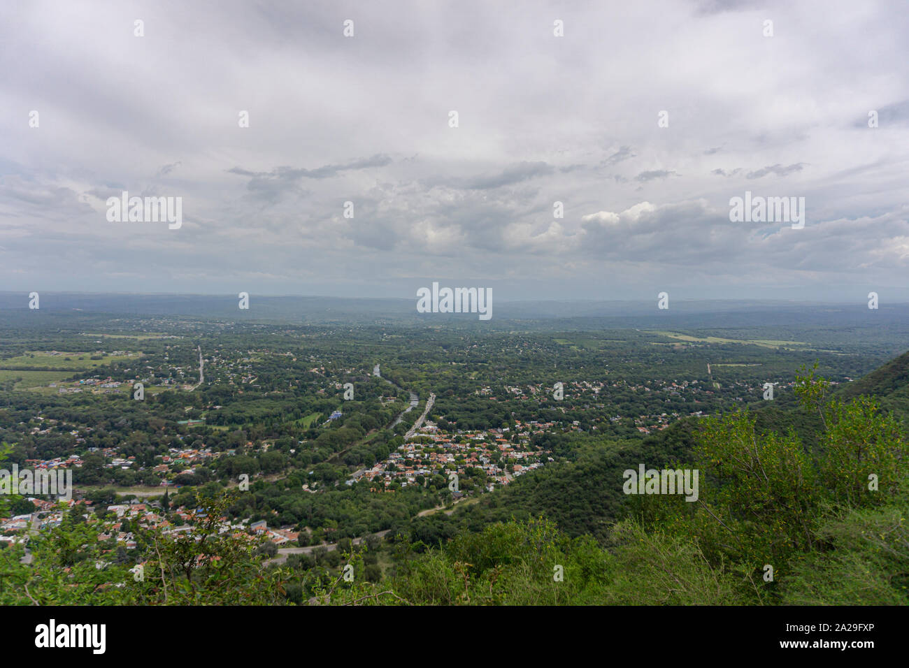 Aerial view of Valley of Calamuchita, Córdoba, Argentina Stock Photo ...
