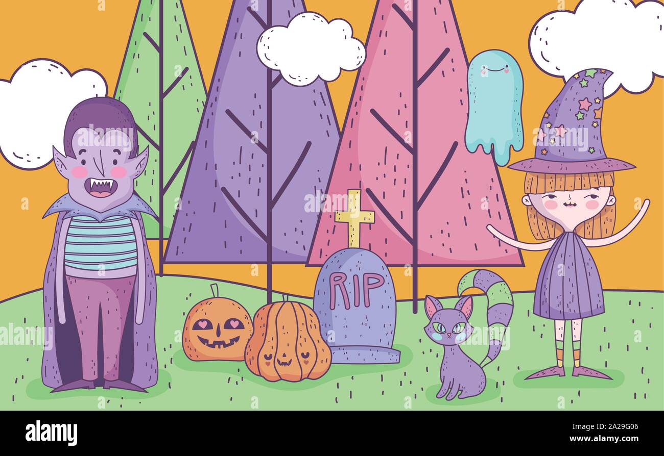 dracula witch pumpkins gravestone cat pumpkins trick or treat happy ...