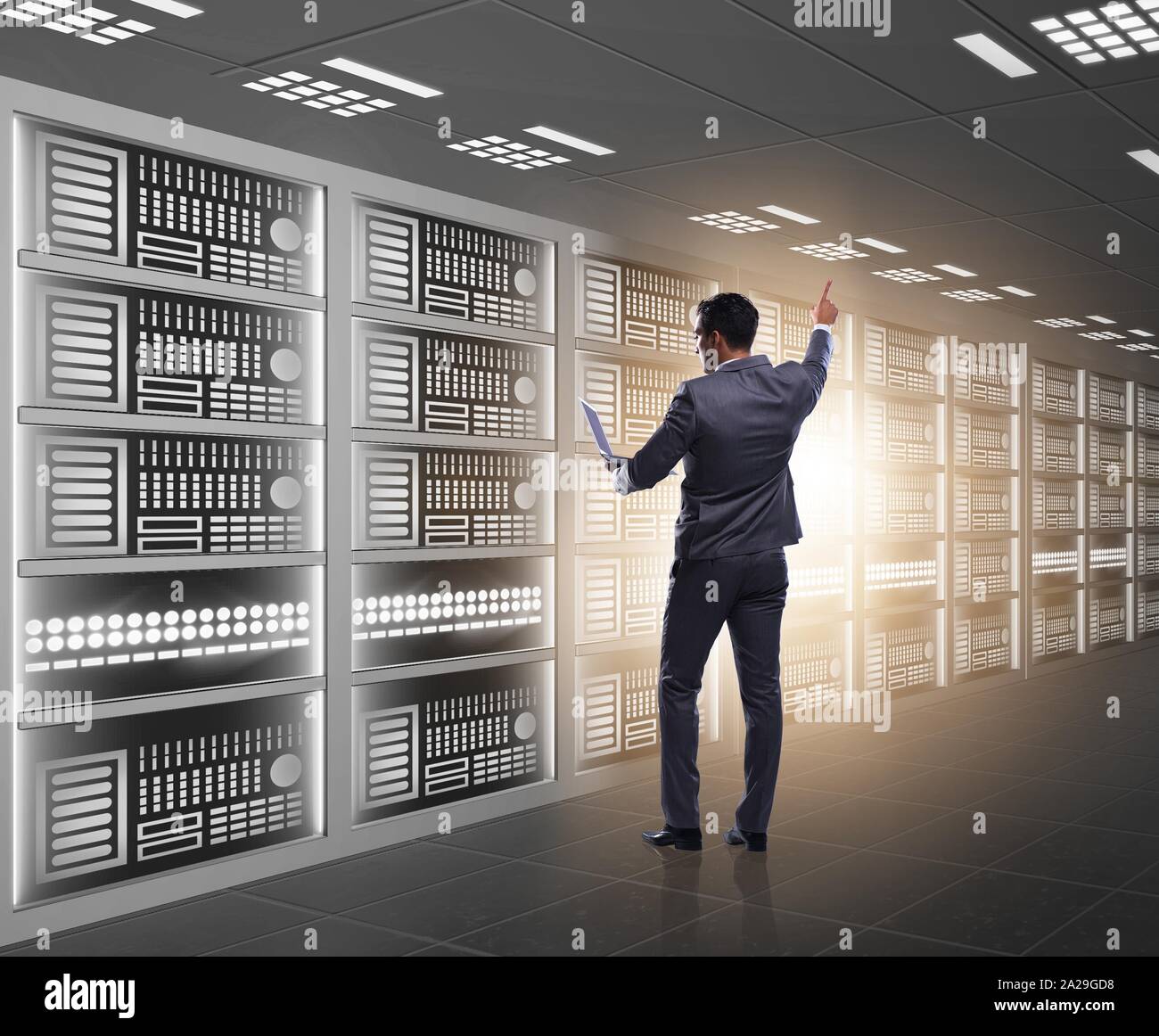 The concept of big data management with businessman Stock Photo - Alamy