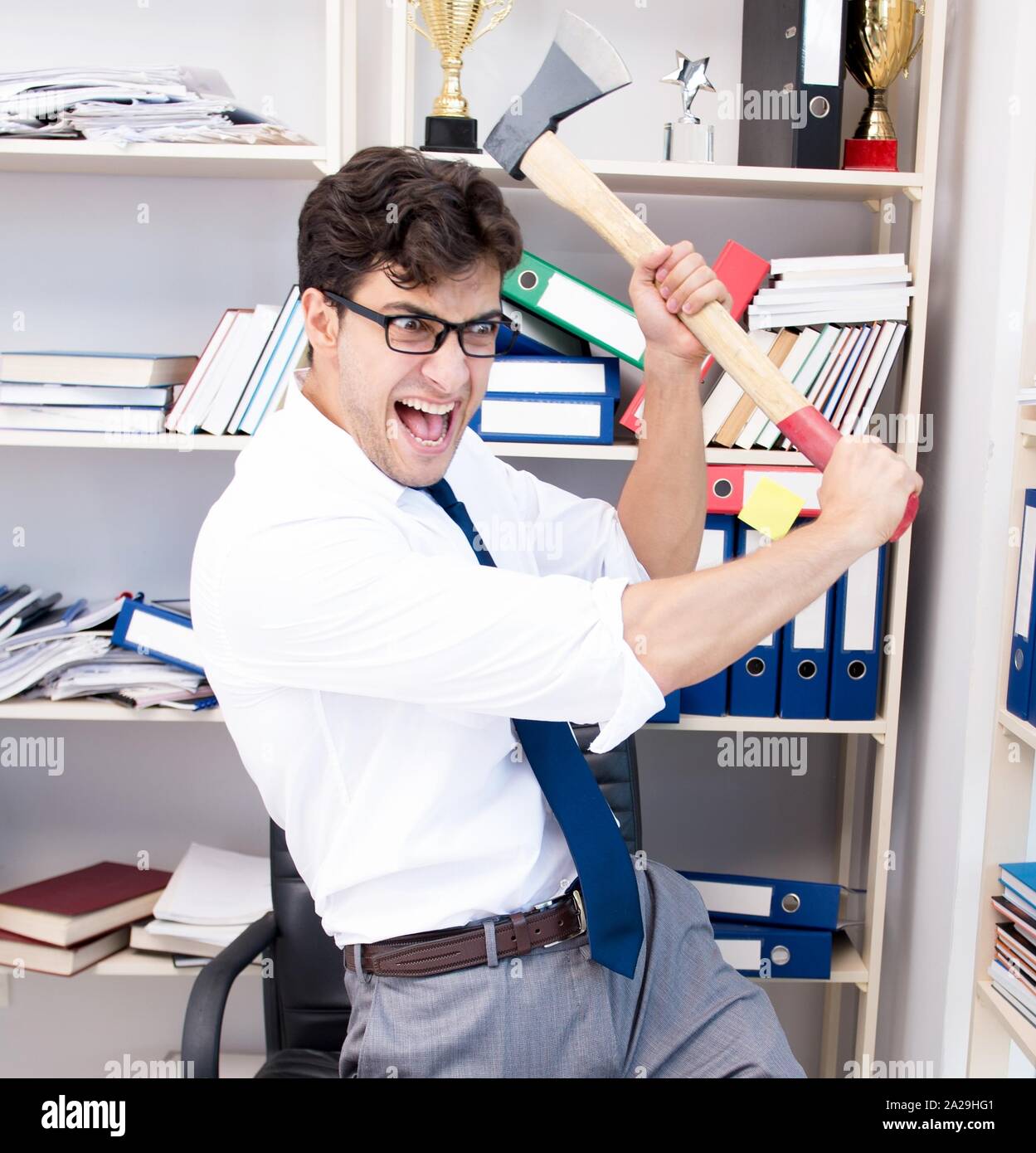 The busy frustrated businessman angry in the office Stock Photo - Alamy