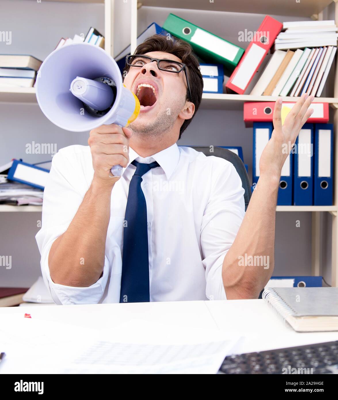 The busy frustrated businessman angry in the office Stock Photo - Alamy