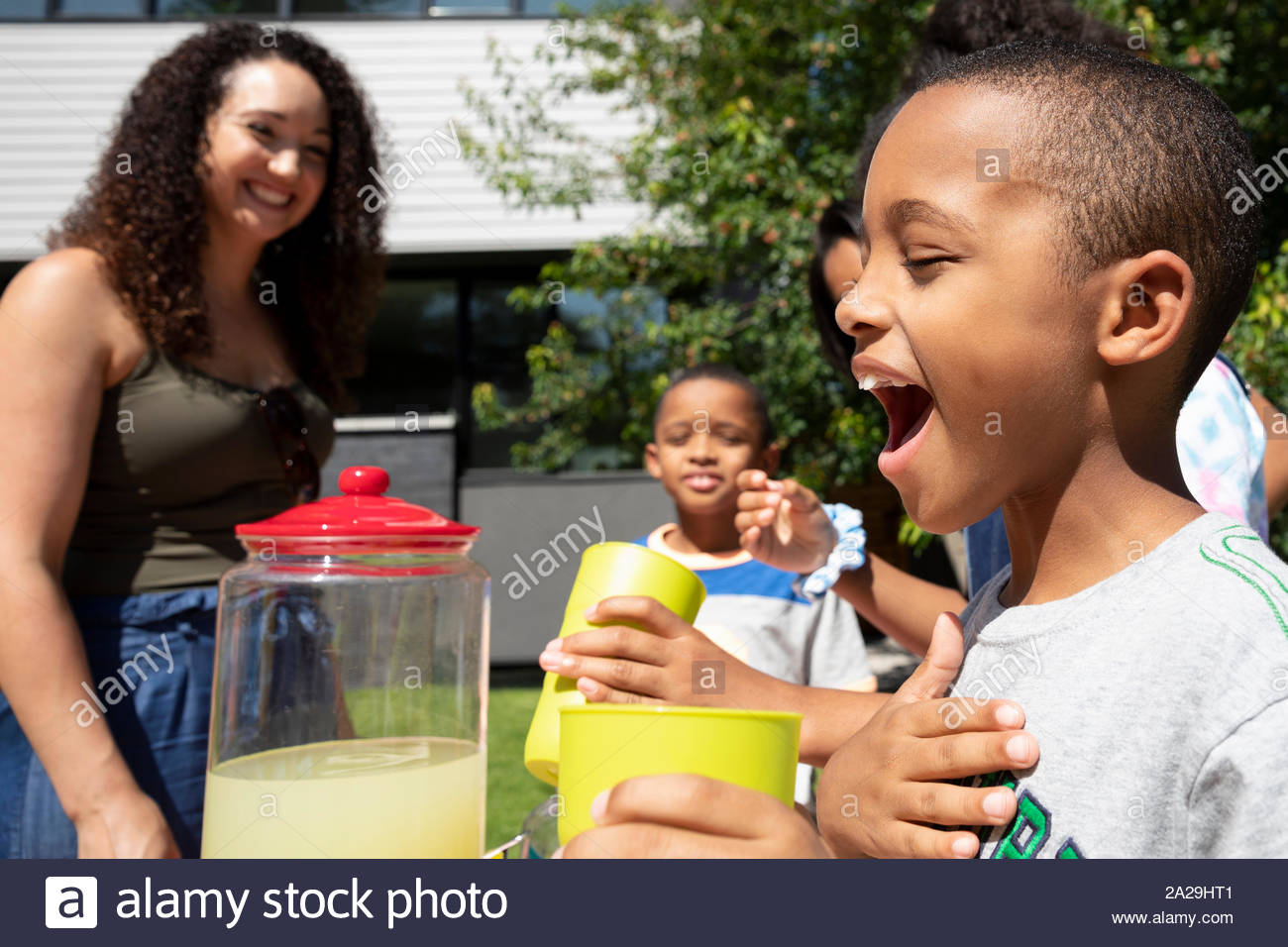 Boy drinking lemonade High Resolution Stock Photography and Images - Alamy