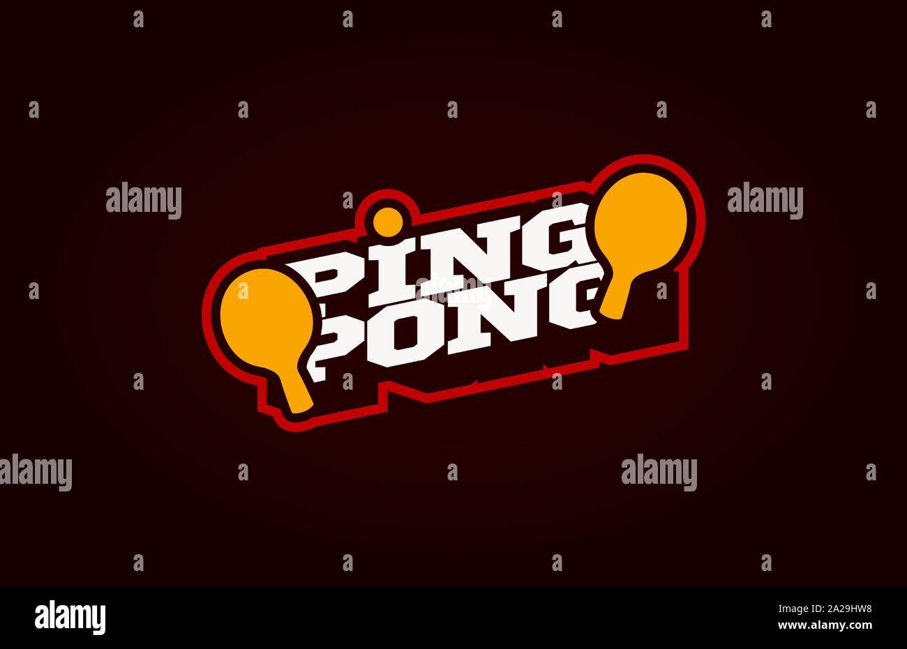 Ping pong mascot Modern professional sport Typography in retro style ...