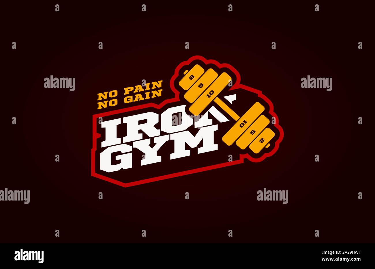 Iron Gym mascot Modern professional sport Typography in retro style ...