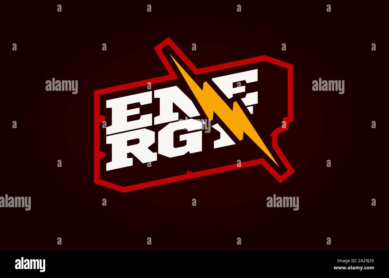 Power energy mascot Modern professional sport Typography in retro style ...