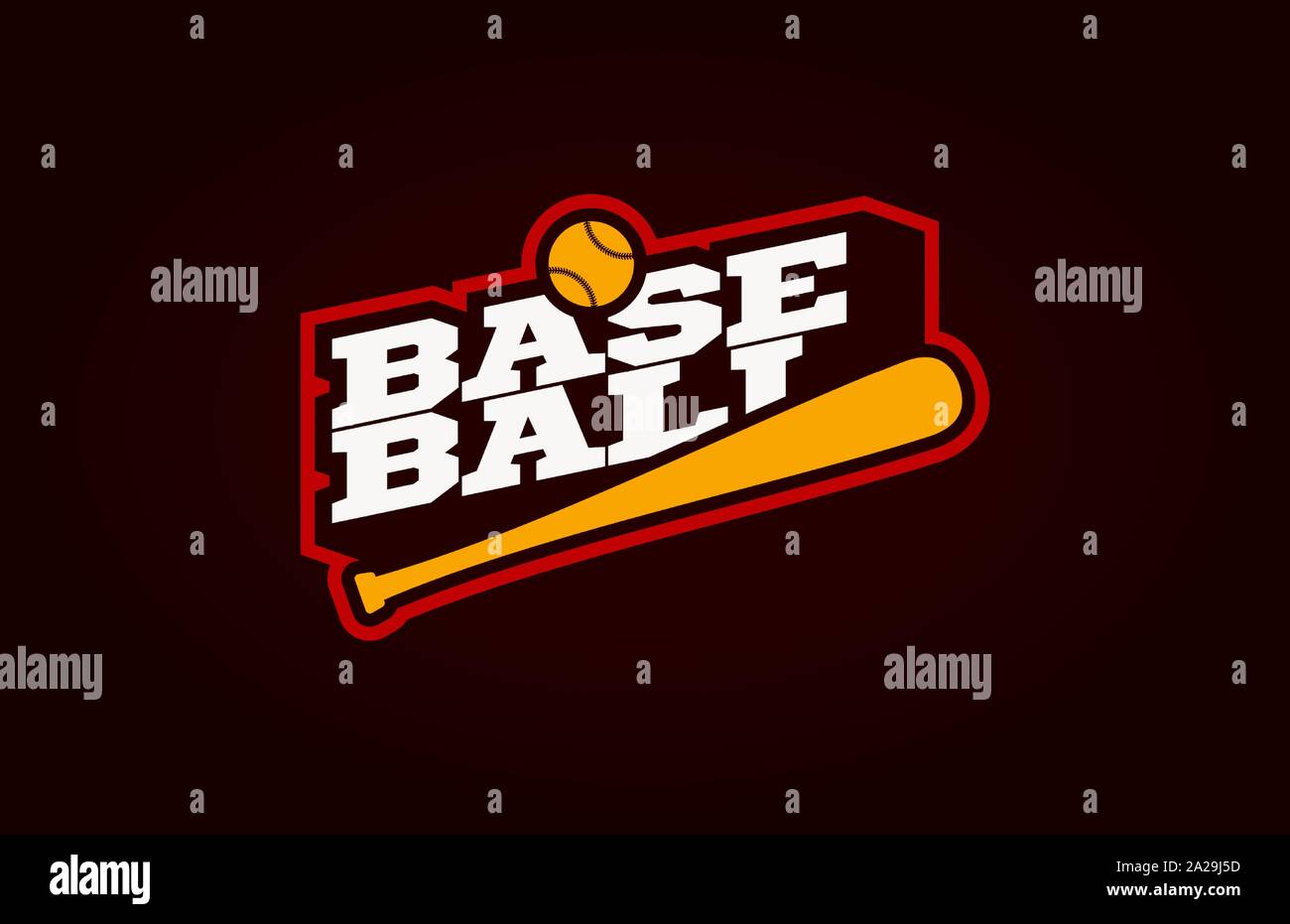 Baseball mascot Modern professional sport Typography in retro style ...