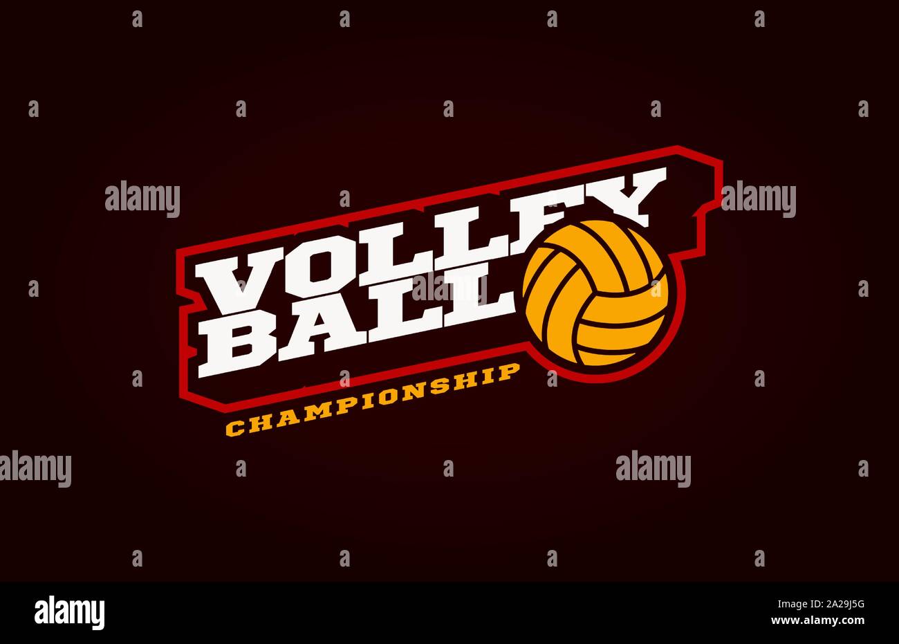 Volleyball mascot Modern professional sport Typography in retro style ...