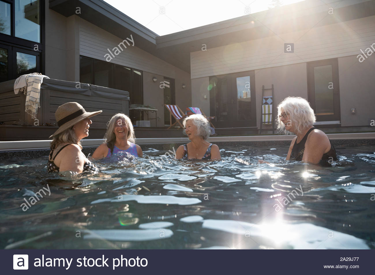 Senior woman swimming pool hi-res stock photography and images - Alamy